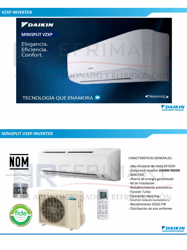 Minisplit Inverter Daikin 1.5 TR | PDF