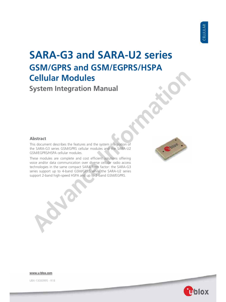 Sara-g3 and Sara-u2 Series | PDF | General Packet Radio Service | I Pv6