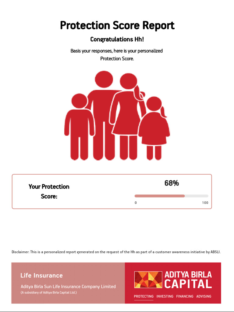 HH Protection Score Report | PDF | Insurance | Life Insurance