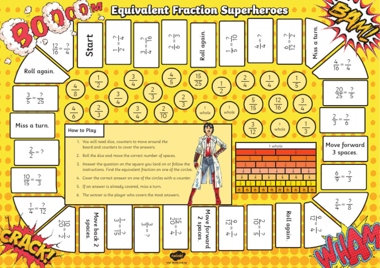 Equivalent Fraction Game Instructions | PDF | Gaming