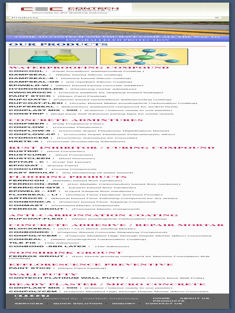 Contech Chemicals | PDF | Technology & Engineering
