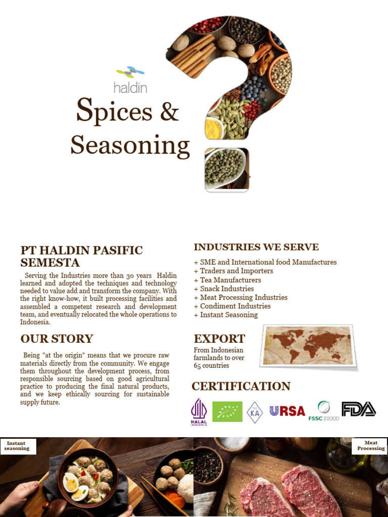 Spices-Catalog of Haldin Pacific Semesta | PDF | Spice | Foods