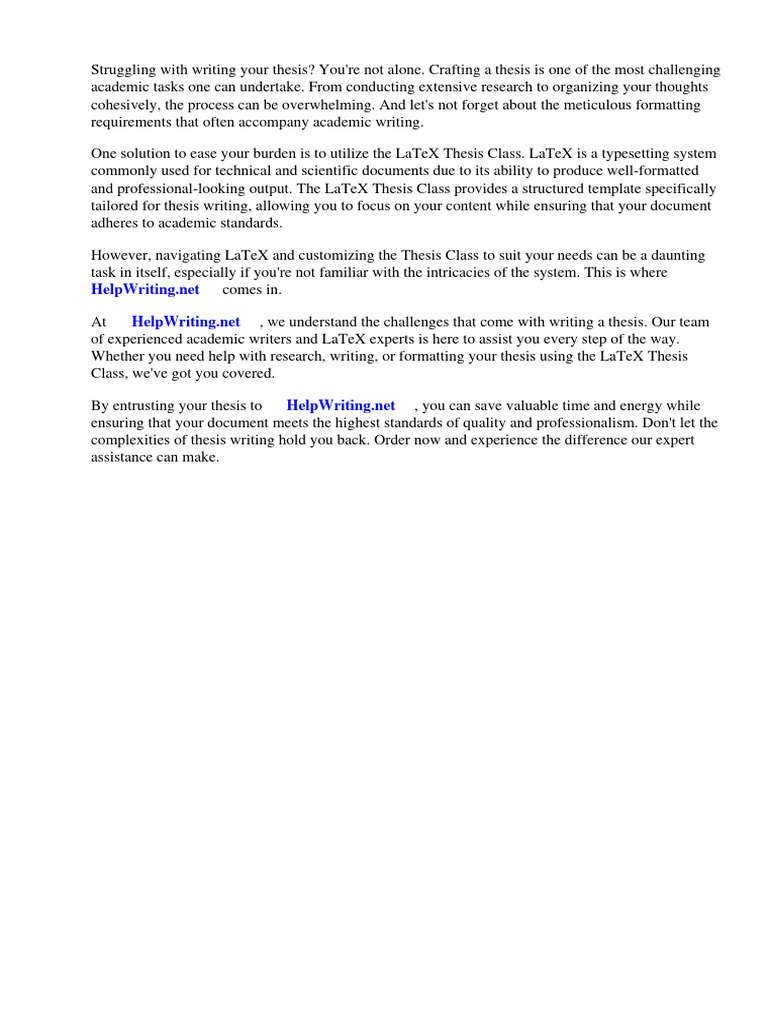 Latex Thesis Class Download | PDF | Thesis | Te X