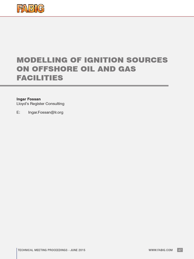 Ignition Source Modeling in Offshore Facilities | PDF | Combustion ...