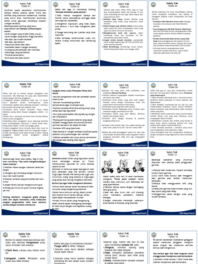 Safety Talk Tema 3 | PDF