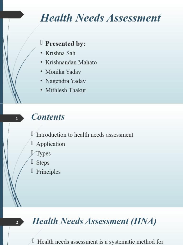 Health Need Assessment 1 | PDF | Needs Assessment | Clinical Medicine