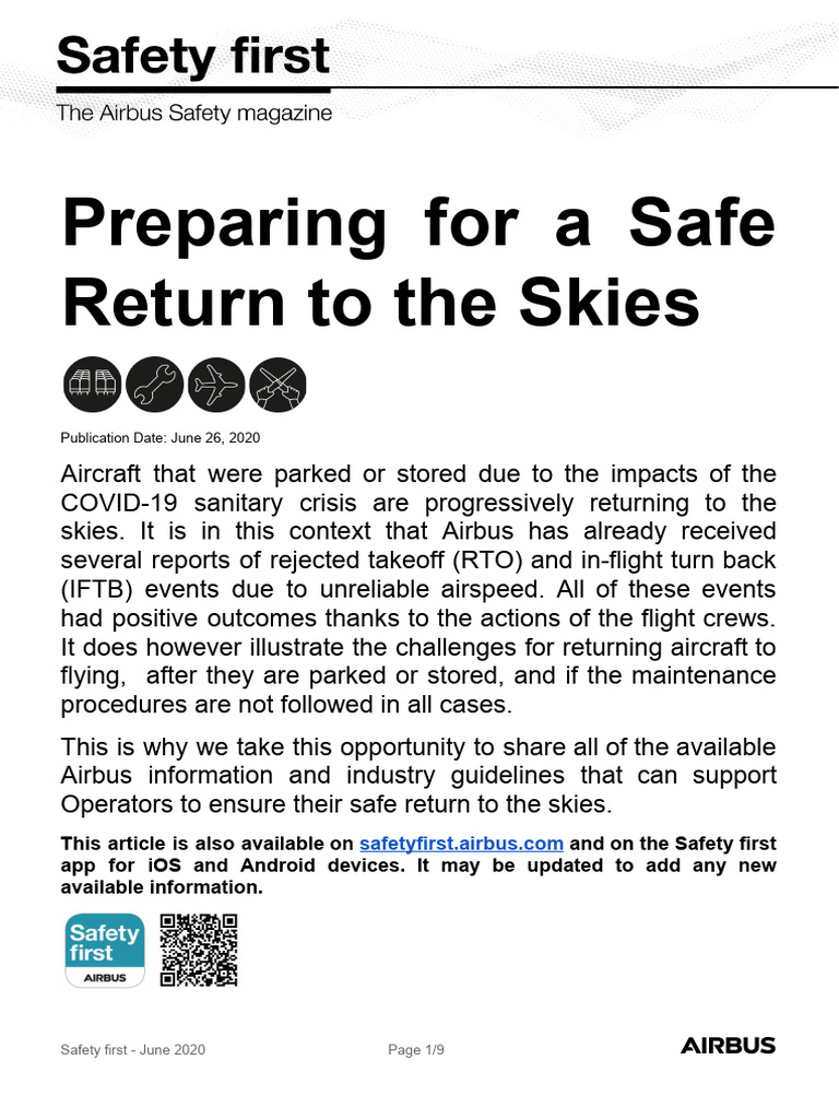 Jun 2020 - Preparing For A Safe Return To The Skies | PDF | Aircraft | Flight Attendant
