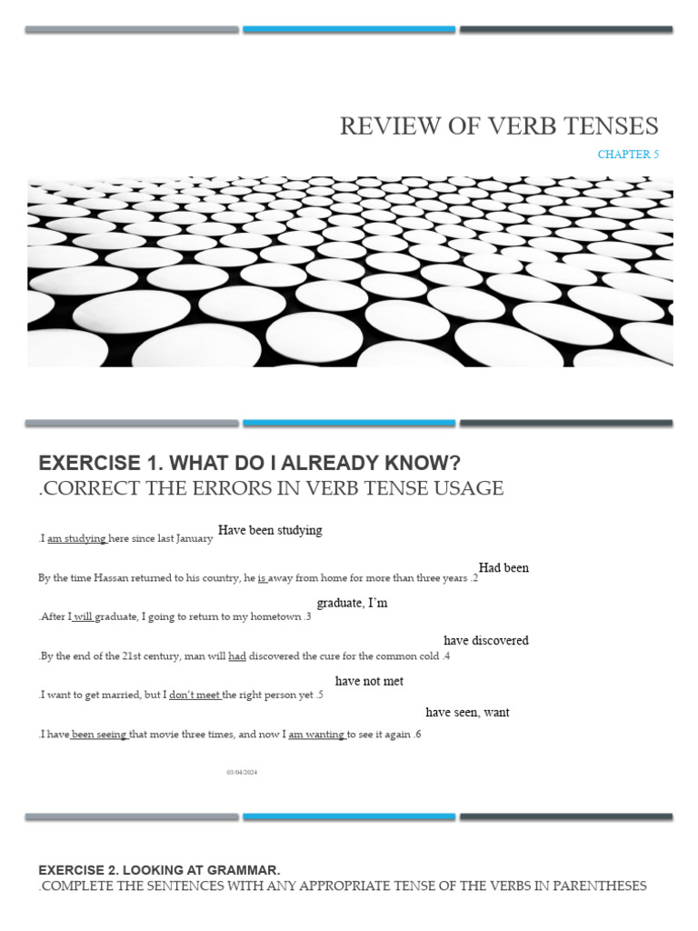 Review of Verb Tenses | PDF