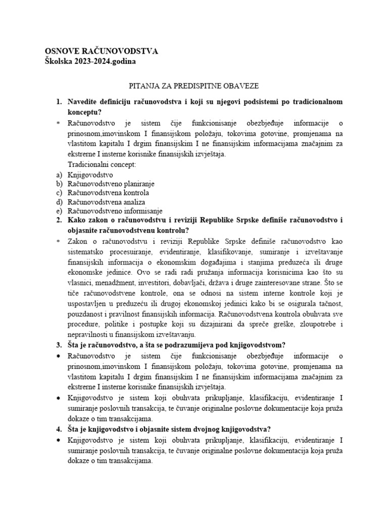 Osnove Računovodstva | PDF