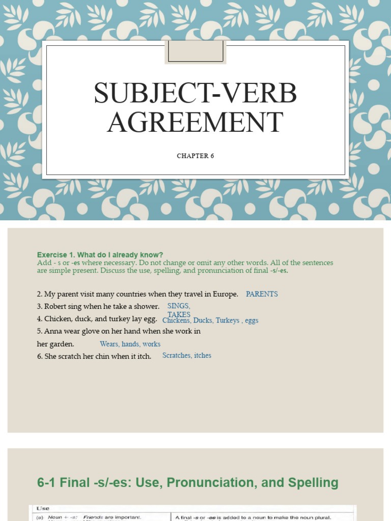Subject-Verb Agreement | PDF | Grammatical Number | Plural