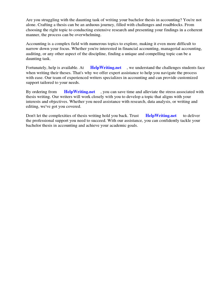 Accounting Thesis Help for Students | PDF | Thesis | Option (Finance)