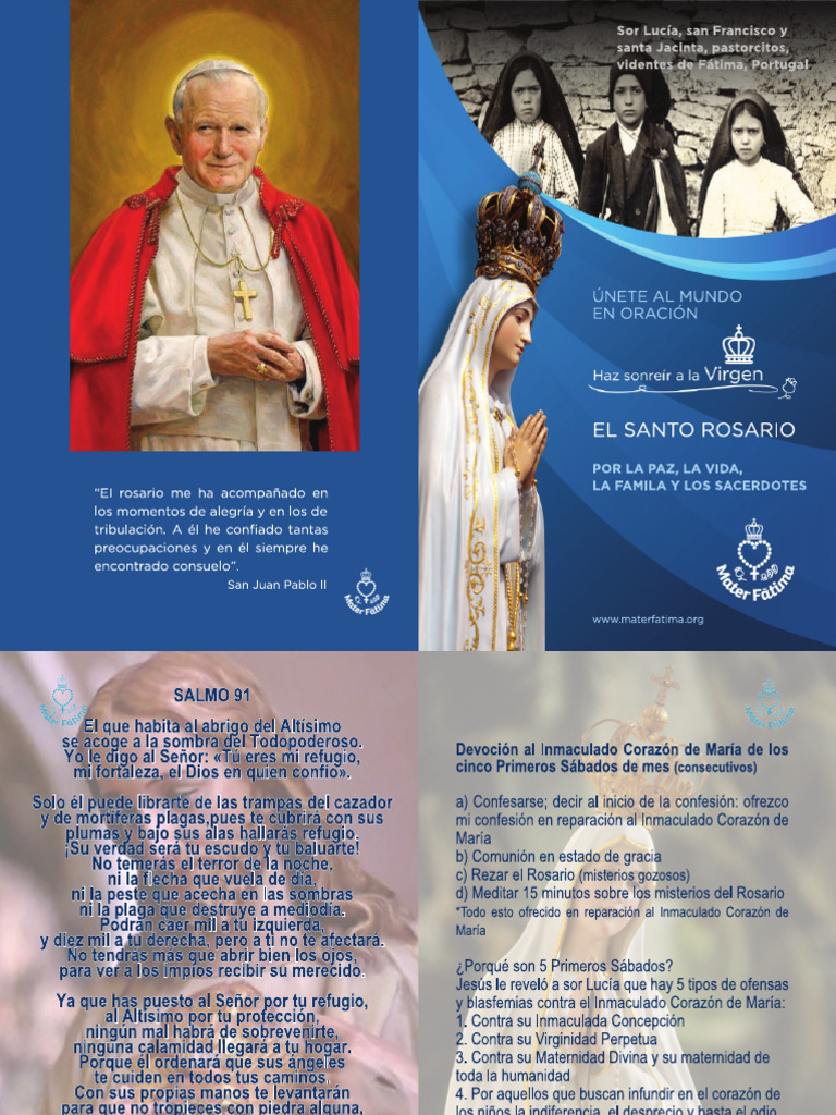 Librito Santo Rosario Mater Fátima | PDF
