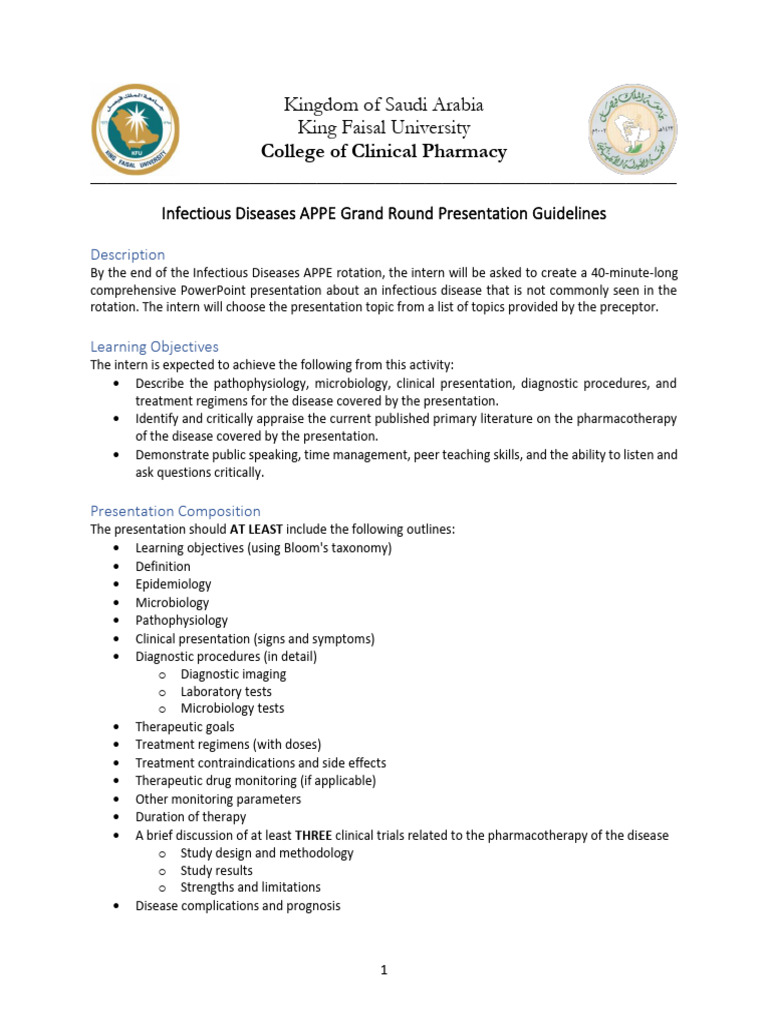 APPE Grand Round Guidelines | PDF