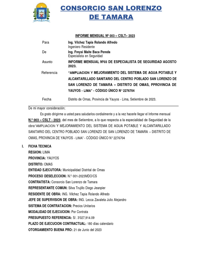 Informe de Seguridad Setiembre 2023 | PDF | Seguridad y salud ocupacional | La seguridad