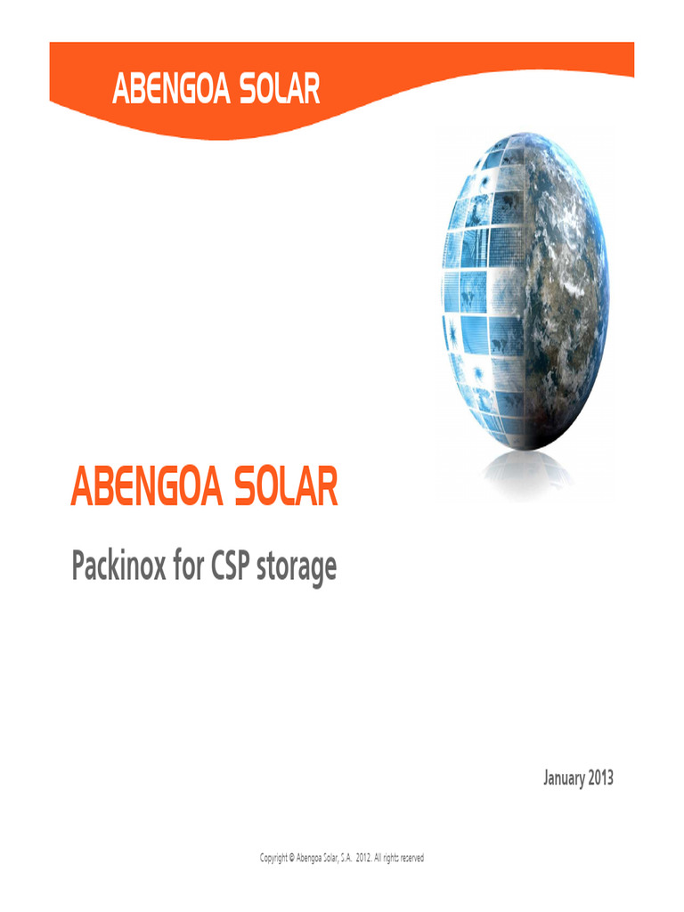 Abengoa Solar 02.13 - Packinox For CSP Storage | PDF | Home & Garden ...