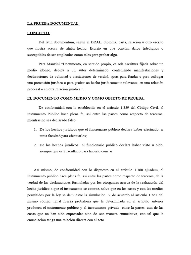 La Prueba Documental | PDF