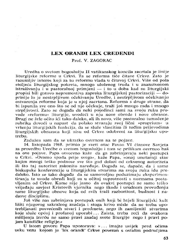 Lex Orandi Lex Credendi | PDF