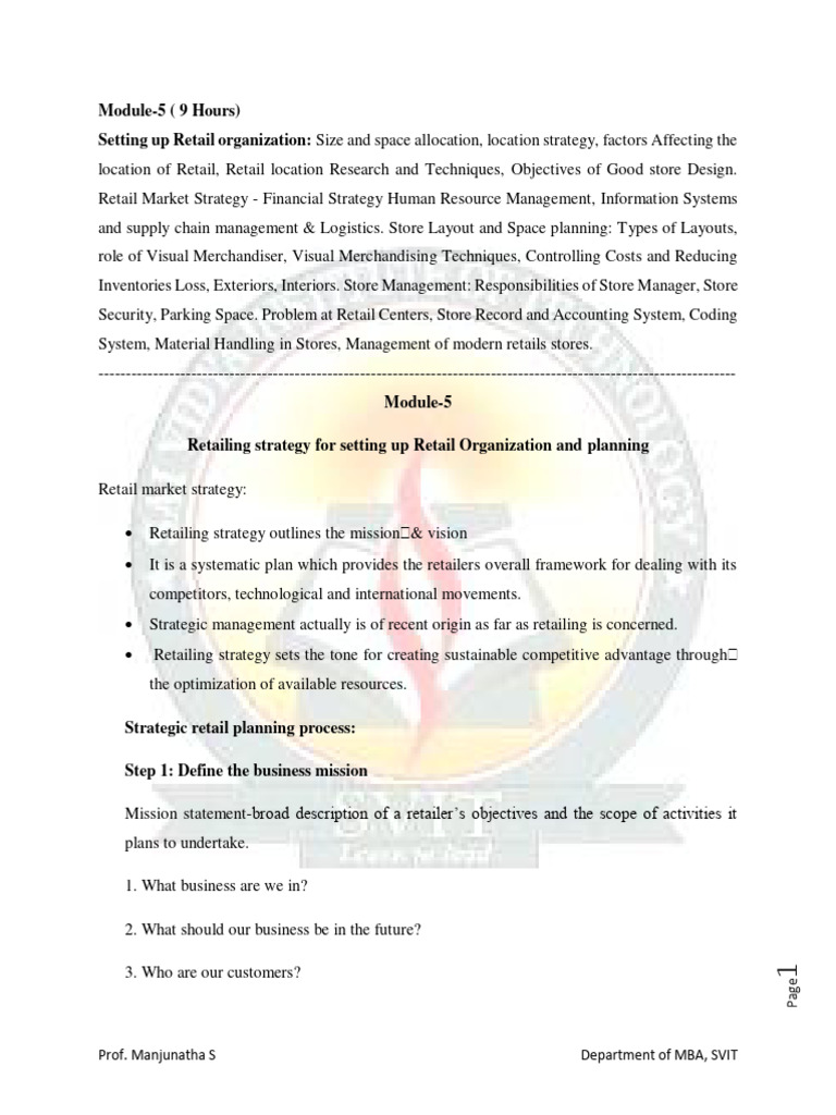 SRM - Module 5 | Download Free PDF | Retail | Strategic Management