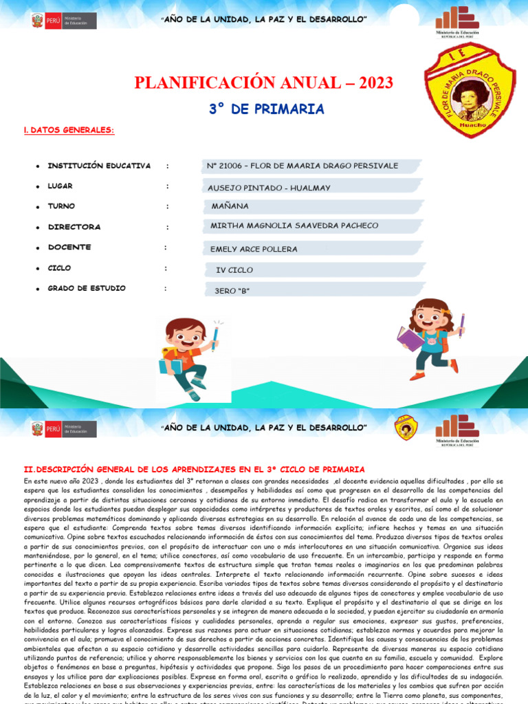 3ero B Planificación Anual 2023 Pdf 3270