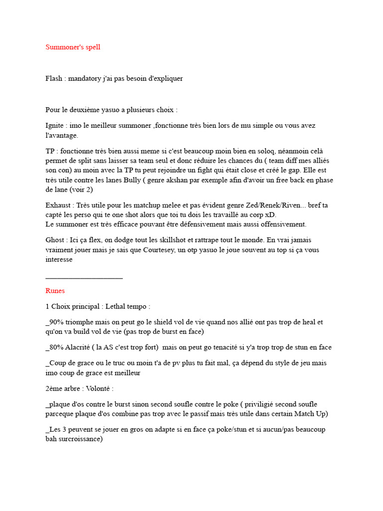 Guide Yasuo Cutty Flam | PDF