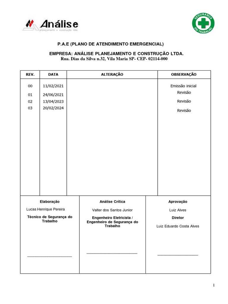 Pae Plano De Atendimento Emergencial 02 2024 A 02 2025 Pdf