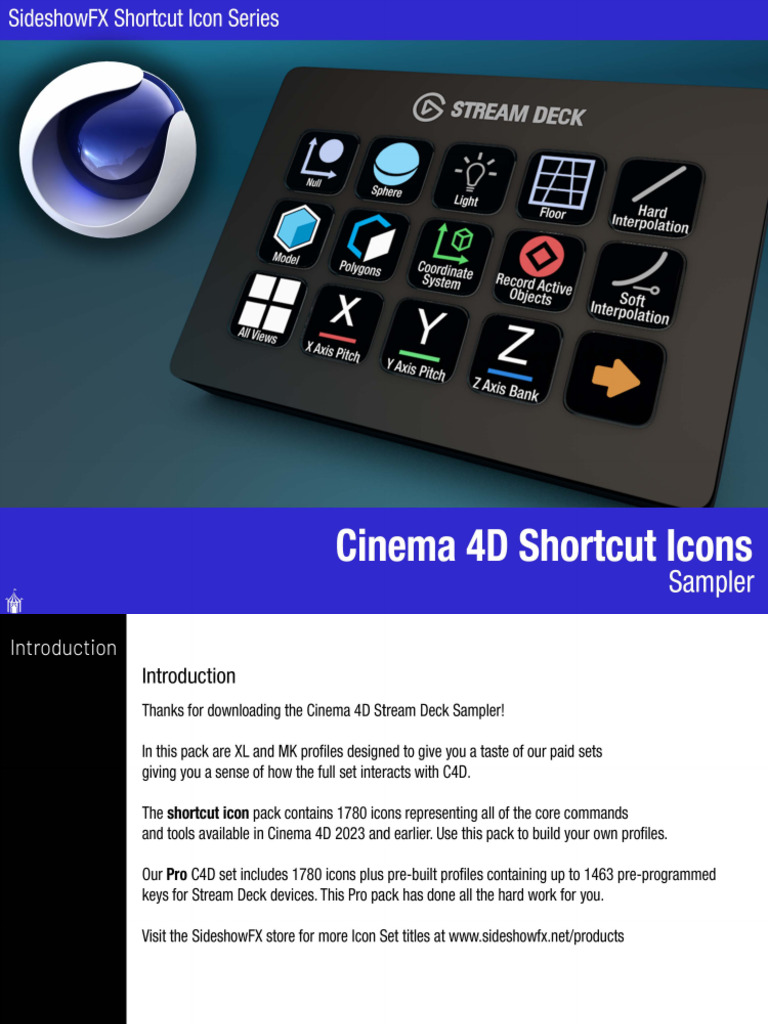 C4D Shortcut Icons Sampler | PDF