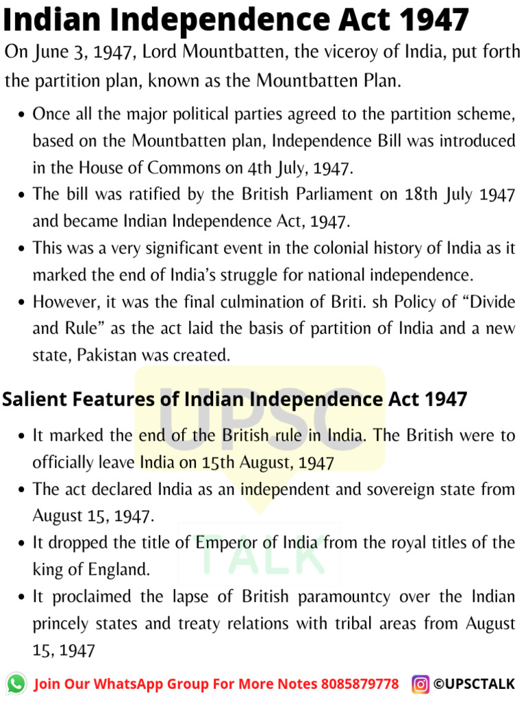 On June 3, 1947, Lord Mountbatten, The Viceroy of India, Put Forth The ...