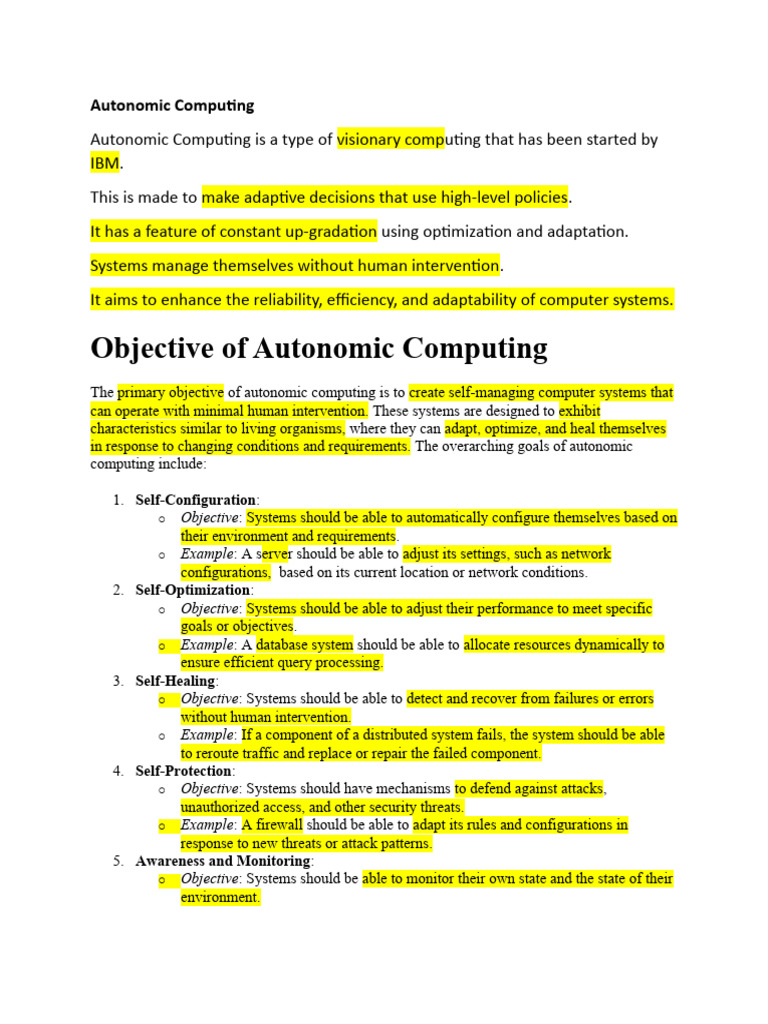 Autonomic Computing | PDF