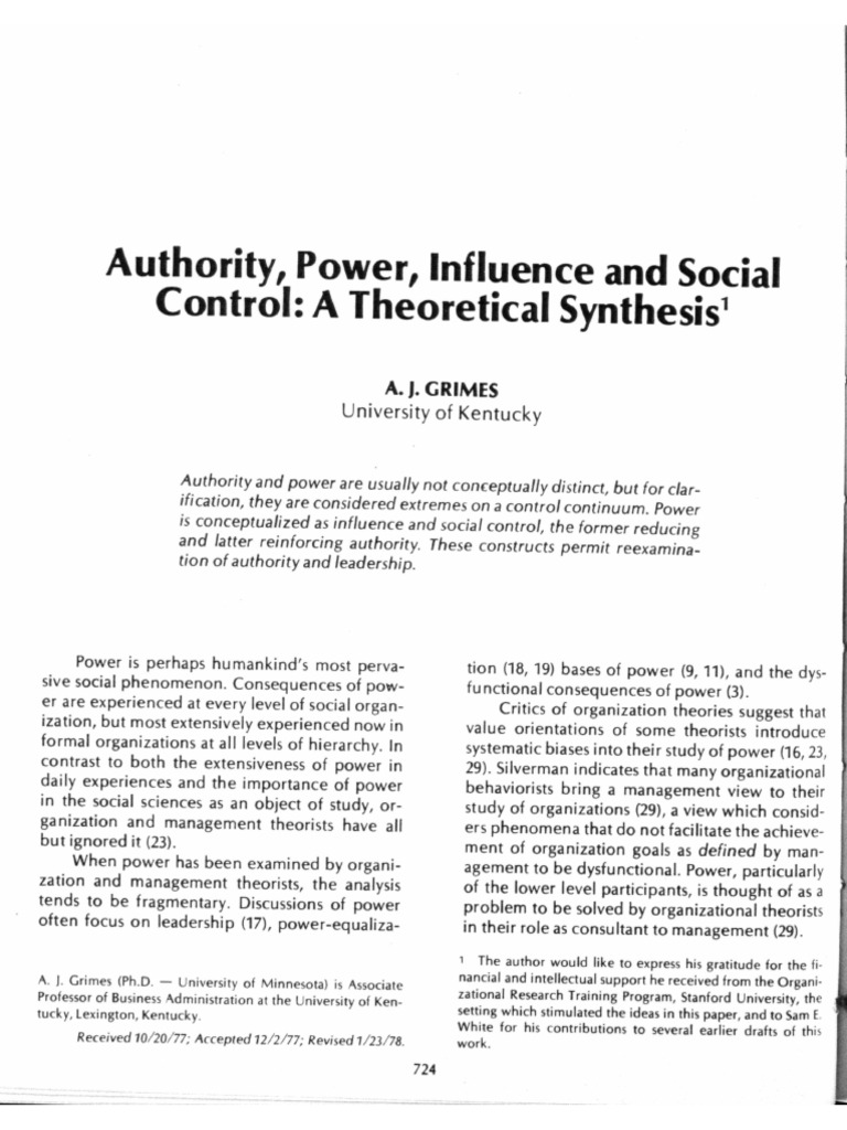 Power, Authority, and Social Control Analysis | PDF | Career & Growth ...