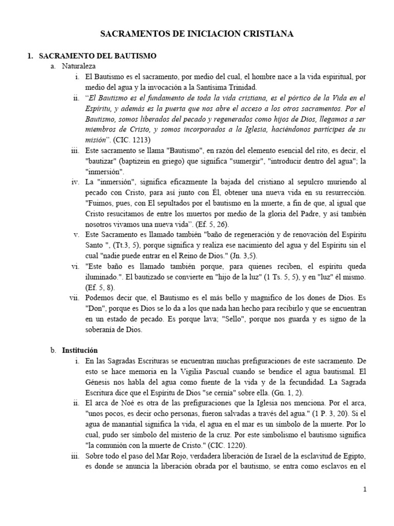 Sacramentos de Iniciacion Cristiana | PDF | eucaristía | Bautismo