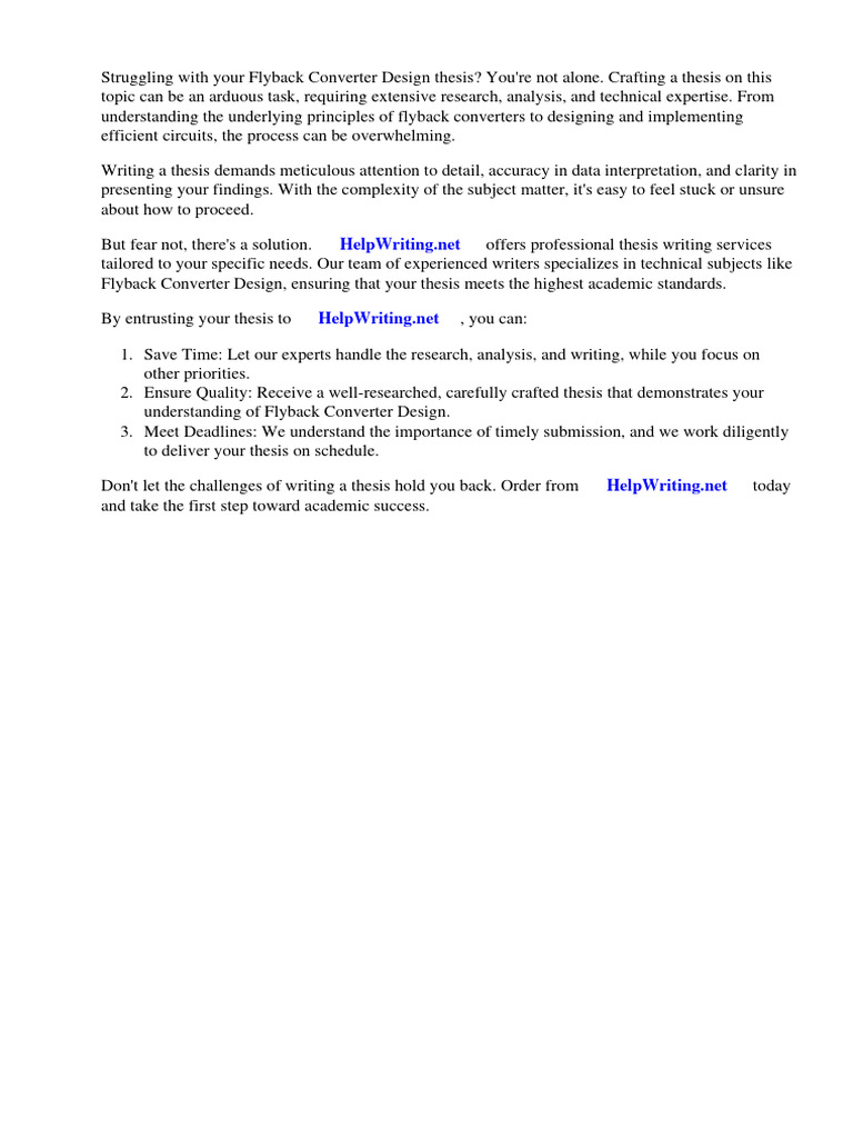 Flyback Converter Design Thesis Pdf