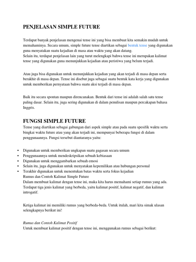 Materi Simple Future | PDF