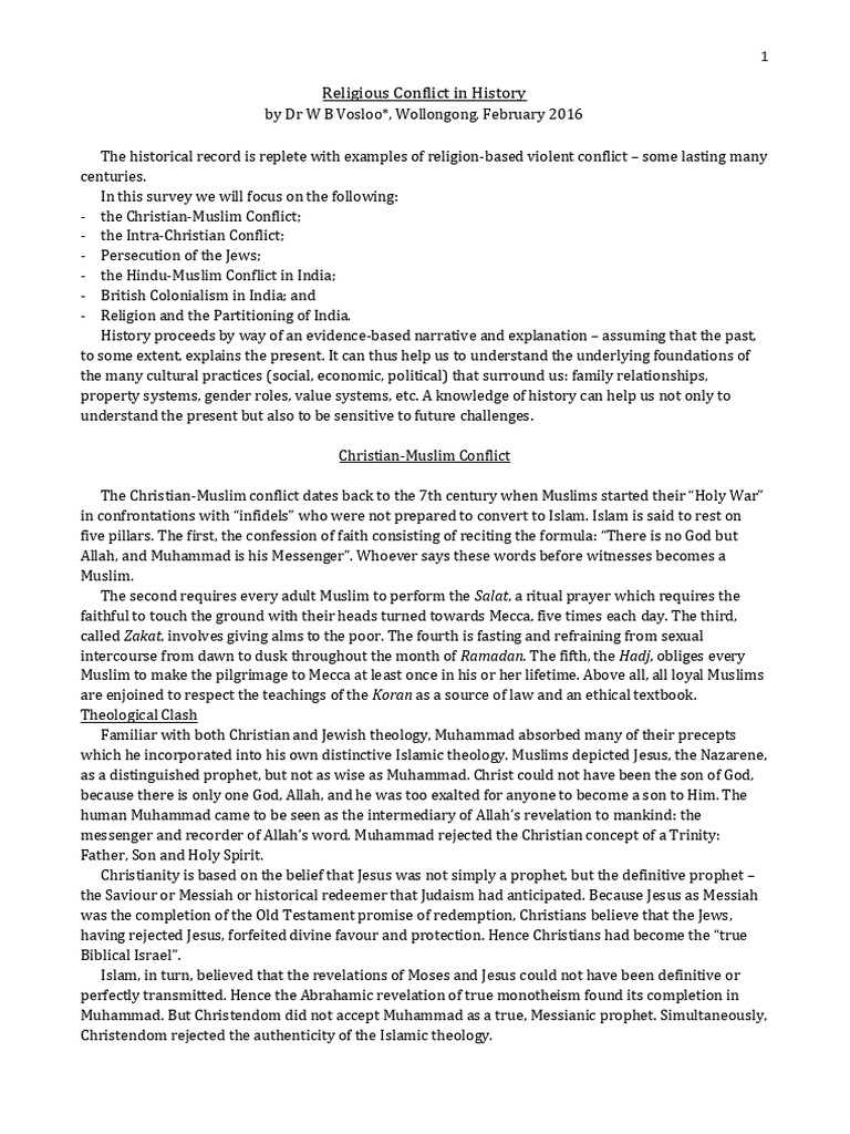 Religious Conflict in History-Jt | PDF