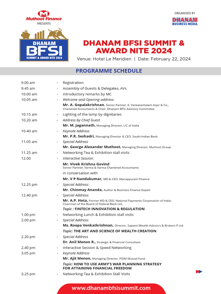 Dhanam BFSI Summit & Award Nite 2024 | PDF | Business