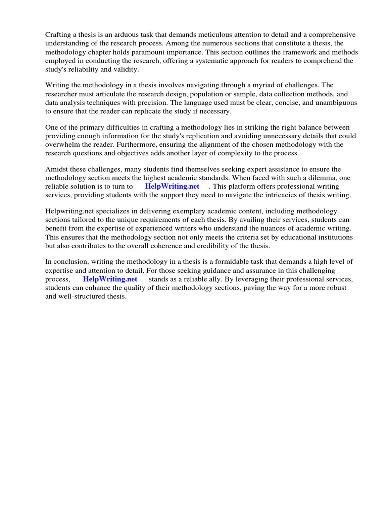 Thesis Methodology Writing Guide | PDF | Career & Growth | Computers