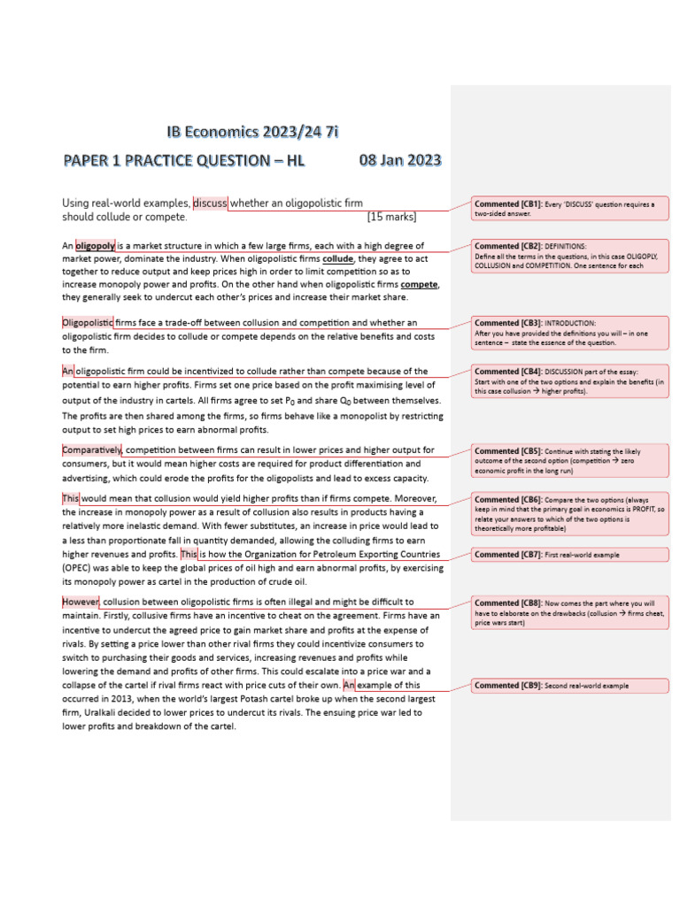 2024-01-08 IB Economics HL Paper 1 Practice Test With Answers | PDF 2024-01-08 IB Economics HL Paper 1 Practice Test With Answers | PDF