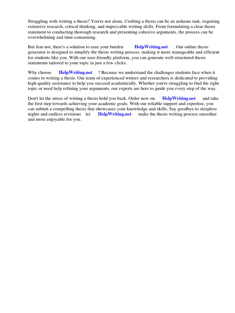 Online Thesis Generator | PDF