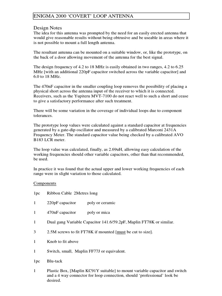E2 Kloop | PDF | Capacitor | Antenna (Radio)
