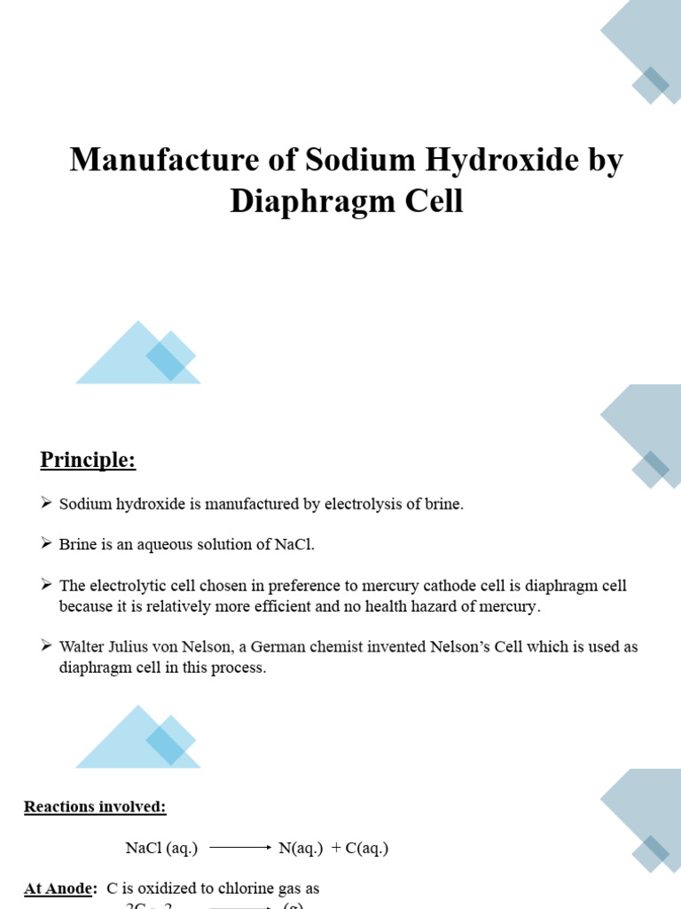 NaOH Diaphragm Cell | PDF | Chemical Process Engineering | Chemical ...