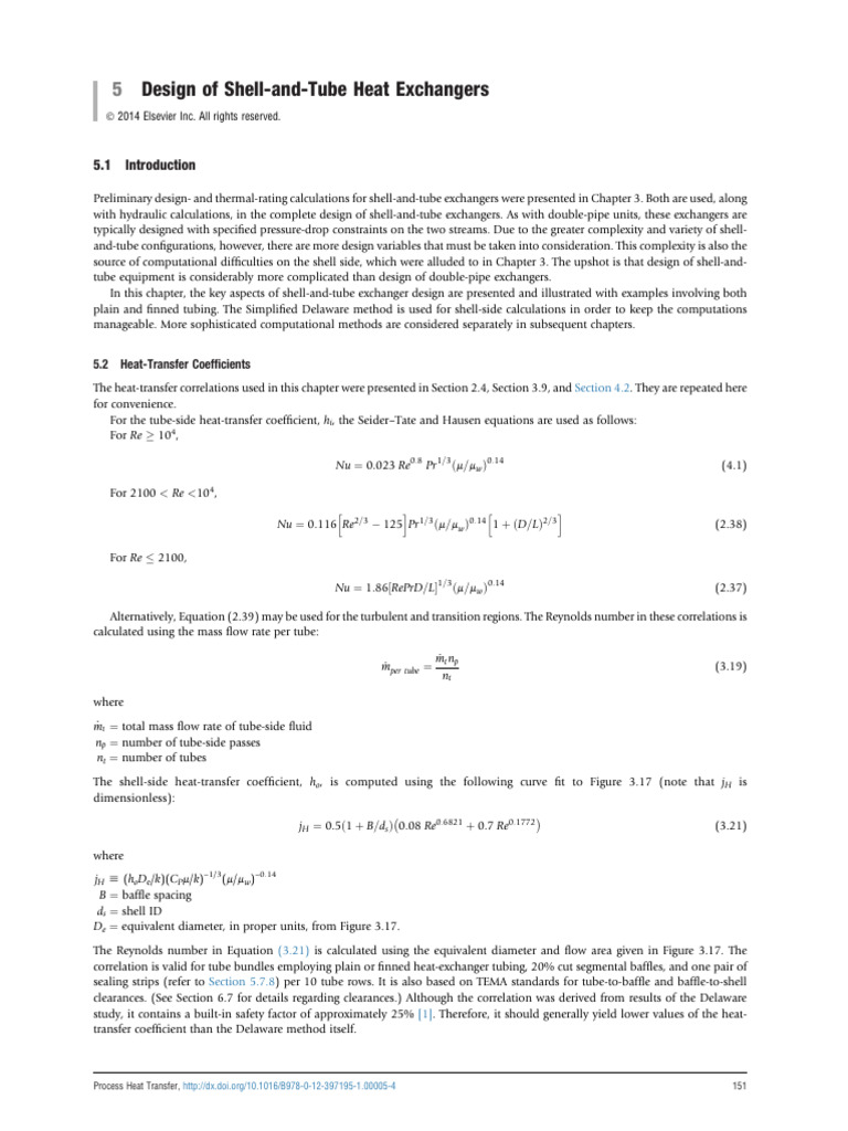 5 Design of Shell and Tube Heat Exchangers 2014 Process Heat Transfer | PDF