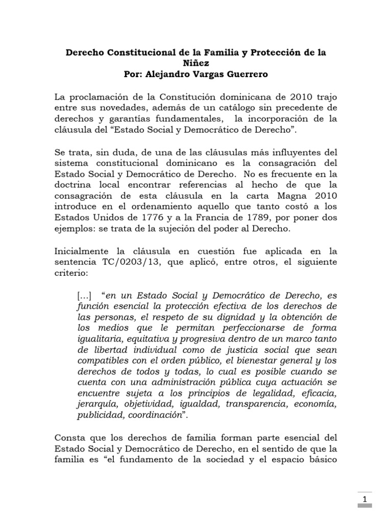 Derecho Constitucional de La Familia y Protección de La Niñez | PDF ...