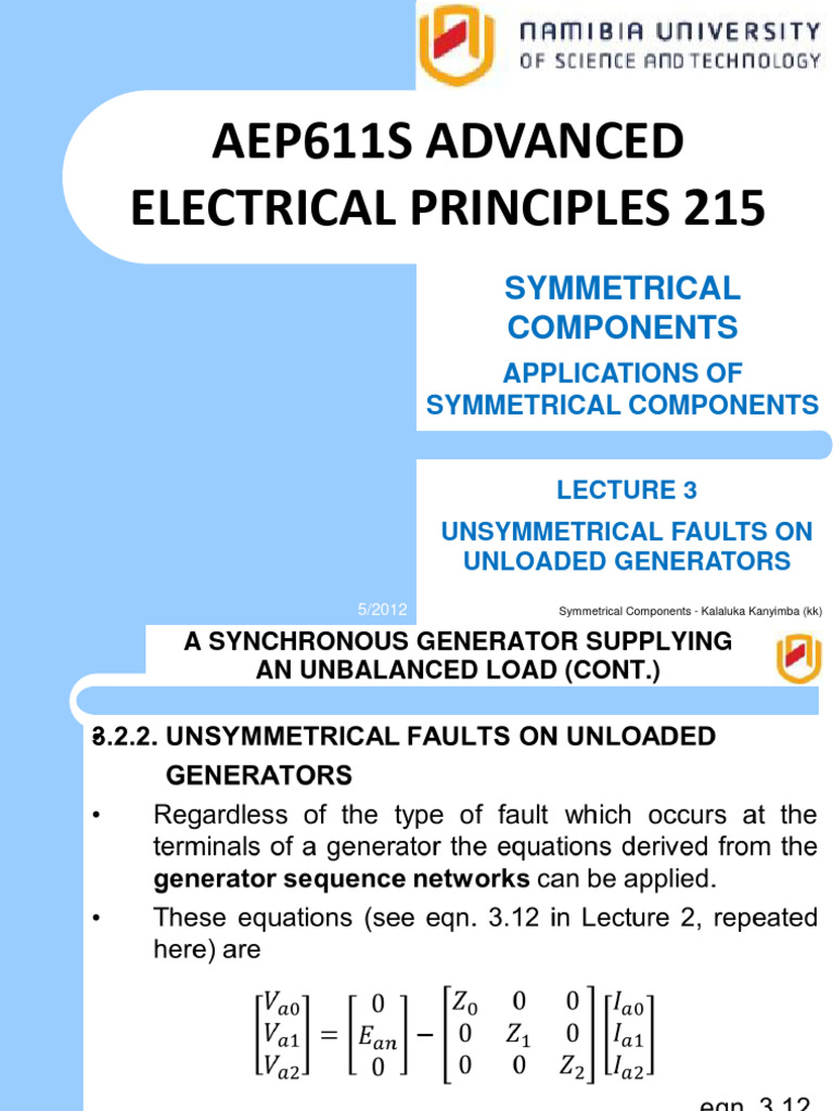 Unloaded Generator Fault Analysis | PDF | Science & Mathematics | Computers