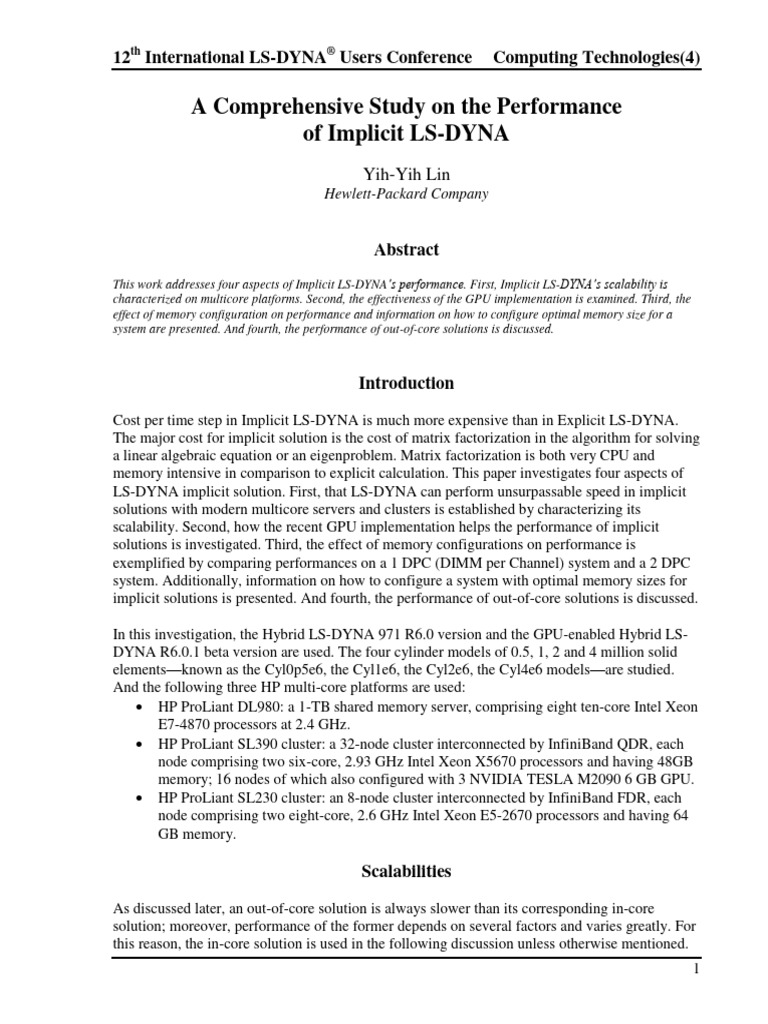 LS Dyna1 | PDF | Multi Core Processor | Information Technology
