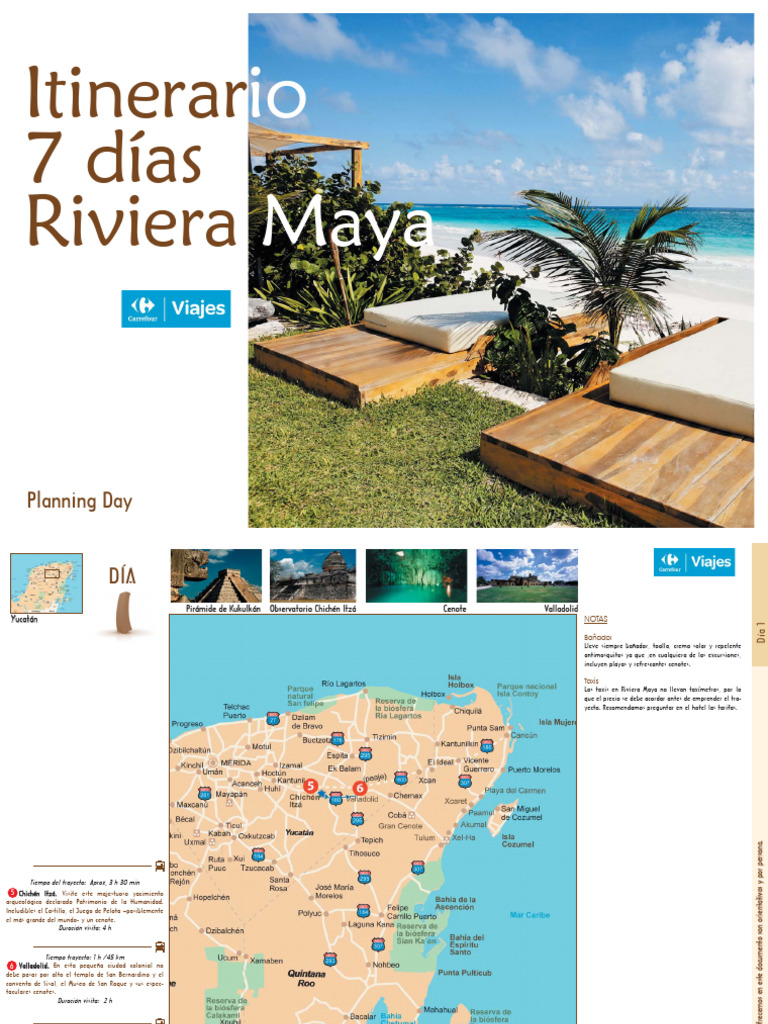 Riviera Maya - Itinerario7dias - Rivieramaya | PDF