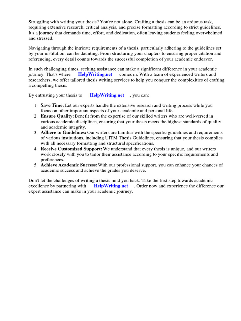Uitm Thesis Guidelines | PDF | Thesis Uitm Thesis Guidelines | PDF | Thesis