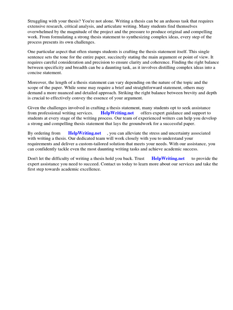 Average Length of Thesis Statement | PDF | Essays | Thesis