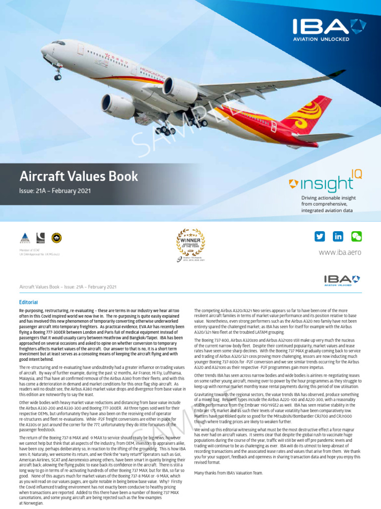 Aircraft Values Update February 2021 | PDF | Market Value | Aeronautics