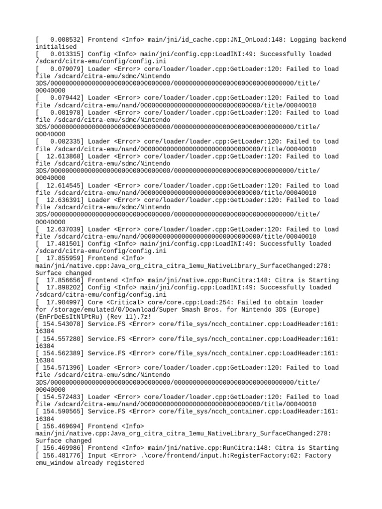 Citra Log | PDF | Computing | System Software