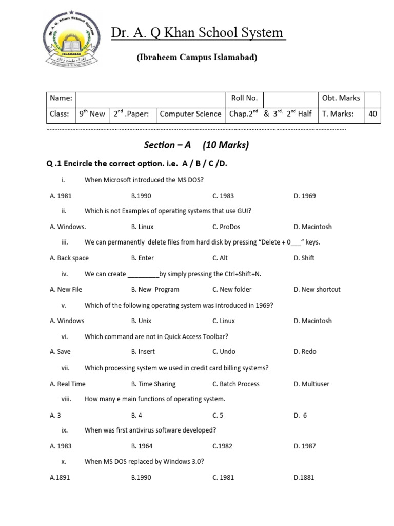 9th New Computer T2 | PDF | Operating System | Computer File