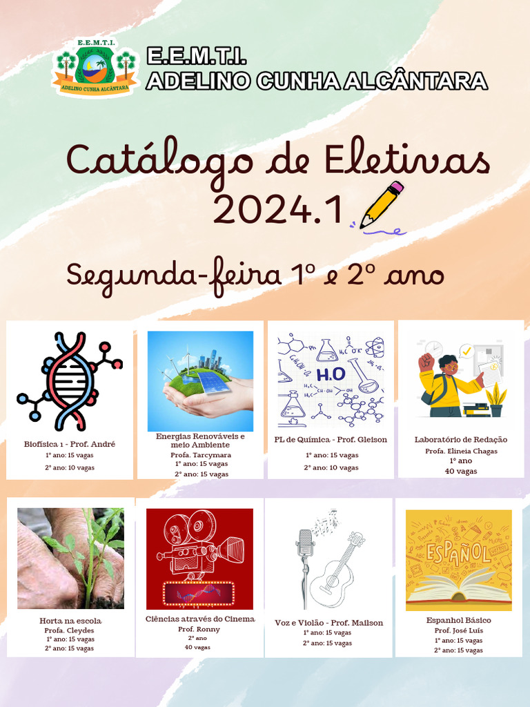 1º e 2º Ano Catálogo de Eletivas 2024.1 - 20240207 - 183159 - 0000 | PDF